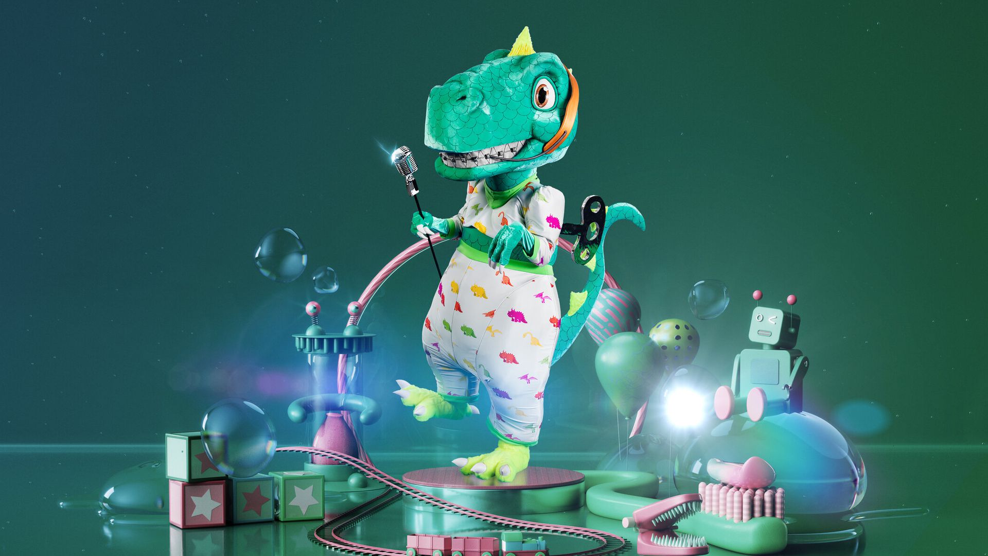 Markante Stimme? "The Masked Singer"-Dino verstellt Gesang!